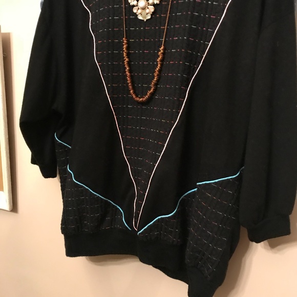 Vintage | Tops | Vintage Textured 34 Sleeve Sweatshirt | Poshmark